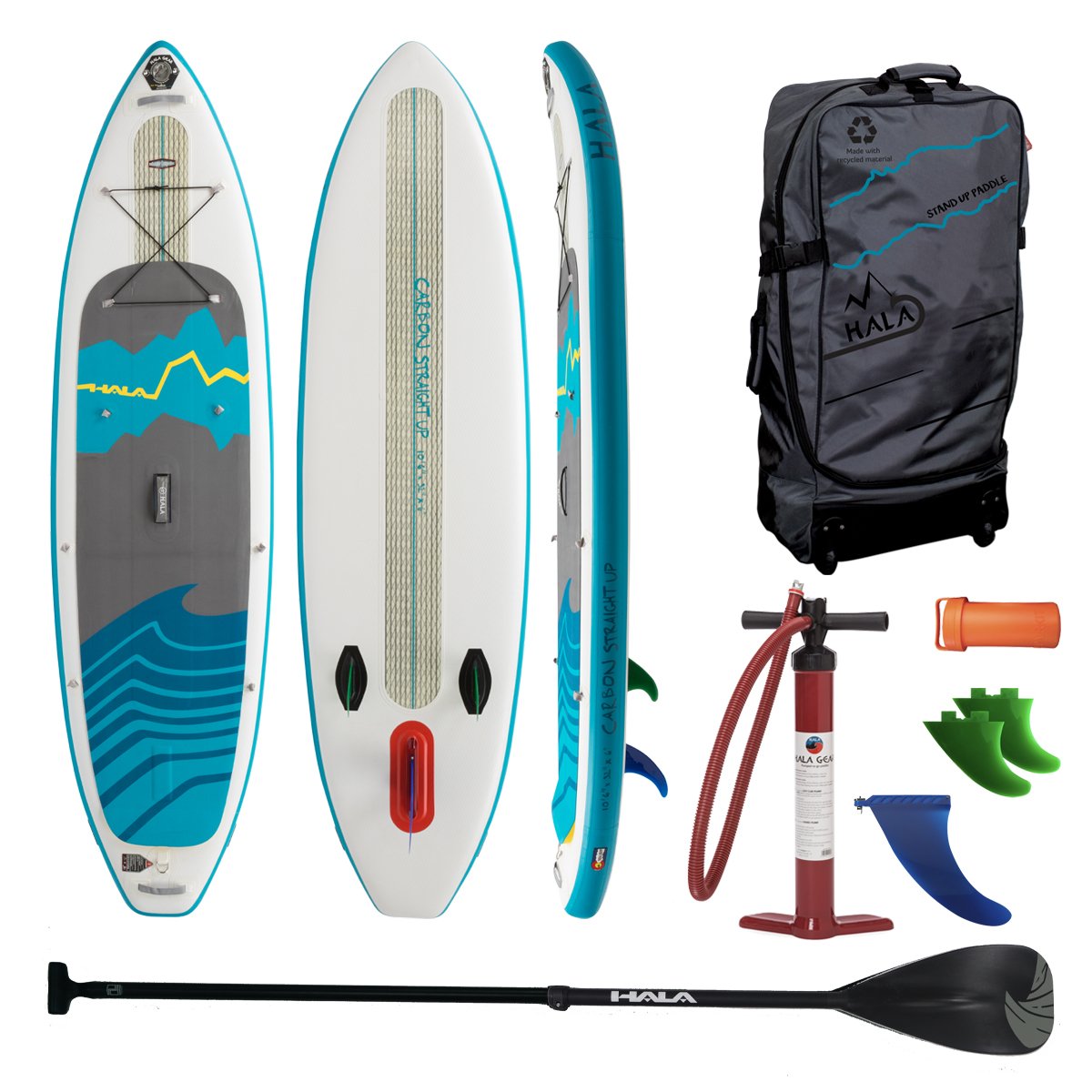 HALA CARBON STRAIGHT UP Inflatable SUP (10'6 x 32" x 6")